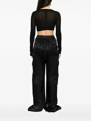 Rick Owens Rib Knit Cropped Top - Black