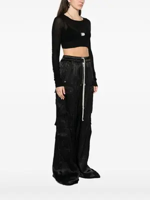 Rick Owens Rib Knit Cropped Top - Black