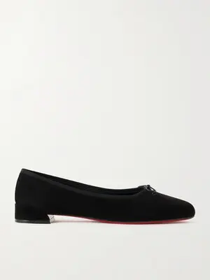 CHRISTIAN LOUBOUTIN Sweetie Jane Suede Ballet Flats - Black