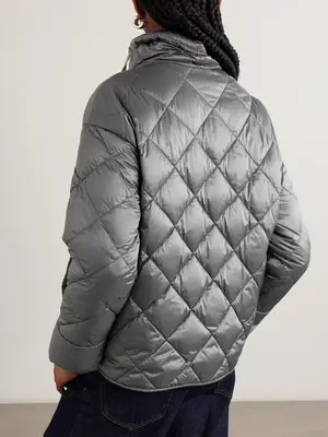 Max Mara The Cube Quilted Padded Shell Down Jacket - Gray