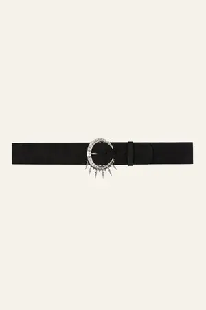 Ba&sh Bruna Wide Leather Belt - Black