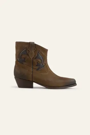 Ba&sh Curtis Suede Cowboy Ankle Boots
