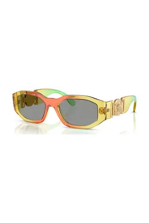 Versace Sunglasses With Rimless Irregular Frame - Yellow