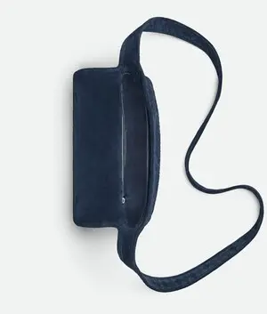 Bottega Veneta Intrecciato Suede Veneto Flap Messenger - Neptune