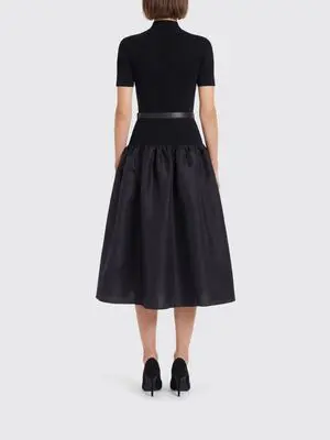 SELF-PORTRAIT Long Sleeve Collared Midi Dress
