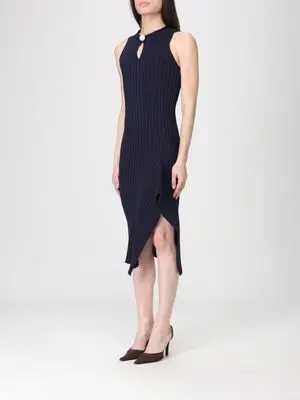 Stella McCartney Ribbed Knit Midi Dress With Keyhole Detail - Ink
