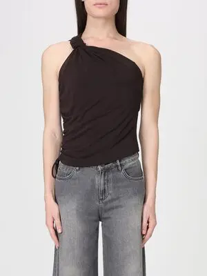 Pinko One Shoulder Top With Draping - Brown