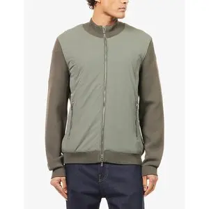 ARNE Hybrid Knitted Shell-woven Bomber Jacket - Olive