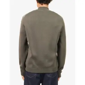 ARNE Hybrid Knitted Shell-woven Bomber Jacket - Olive
