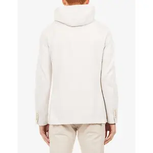 Eleventy Hooded Stretch-cotton Blend Blazer - Sand