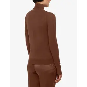 JOSEPH Cashair High Neck Cashmere Jumper - Cocoa