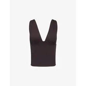 TALA 365 Ruched Deep Plunge Top