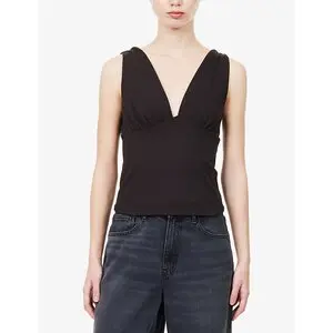 TALA 365 Ruched Deep Plunge Top