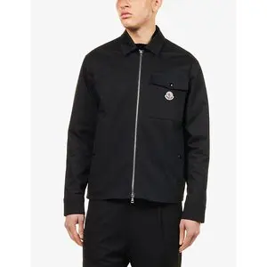 Moncler Logo-patch Zip-through Cotton Overshirt