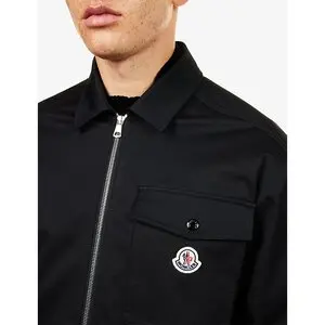 Moncler Logo-patch Zip-through Cotton Overshirt