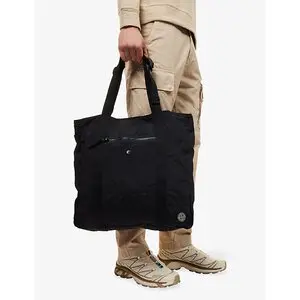 Stone Island Brand-patch Zip-pocket Tote Bag - Black
