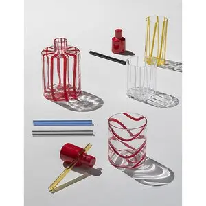 NASONMORETTI Cyrcus Glass Tumblers Set Of Two - Red