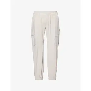Eleventy Patch-pocket Tapered-leg Stretch-woven Trousers