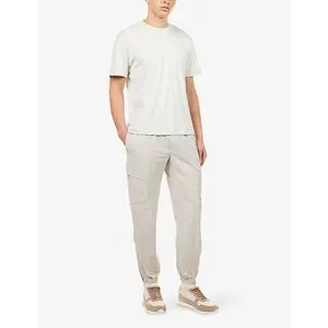 Eleventy Patch-pocket Tapered-leg Stretch-woven Trousers