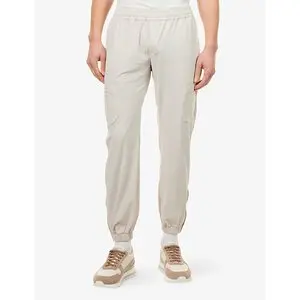 Eleventy Patch-pocket Tapered-leg Stretch-woven Trousers