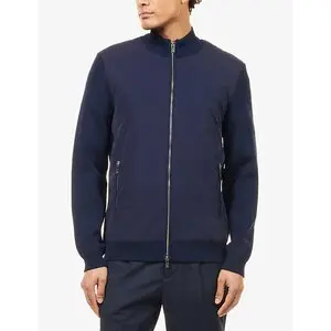ARNE Hybrid Knitted Shell-woven Bomber Jacket - Navy