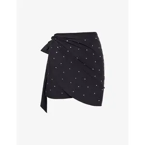 Hunza G Crystal-embellished Stretch-woven Sarong - Black