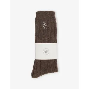 SPORTY & RICH Wool And Cashmere-blend Ankle Socks - Toffee