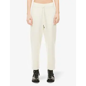 Moncler Brand-patch Straight-leg Wool And Cashmere Jogging Bottoms - Natural