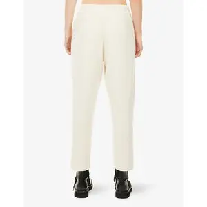 Moncler Brand-patch Straight-leg Wool And Cashmere Jogging Bottoms - Natural