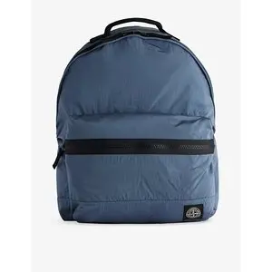 Stone Island Brand-patch Zip-pocket Backpack - Dark Blue