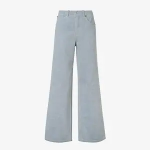 Fendi Flared Five-pocket Trousers With Embossed Detailing - Grey