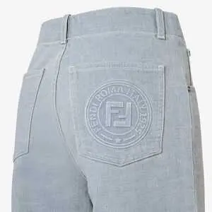 Fendi Flared Five-pocket Trousers With Embossed Detailing