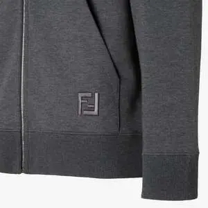 Fendi Ff Logo Embroidered Cotton Sweatshirt