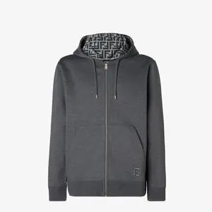 Fendi Ff Logo Embroidered Cotton Sweatshirt