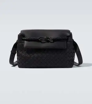Bottega Veneta Andiamo Intrecciato Small Messenger Bag - Black