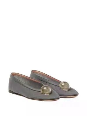Fabiana Filippi Cabochon Ballet Flats - Grey
