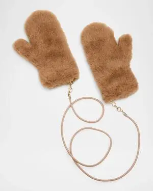 Max Mara Teddy Fabric Mittens