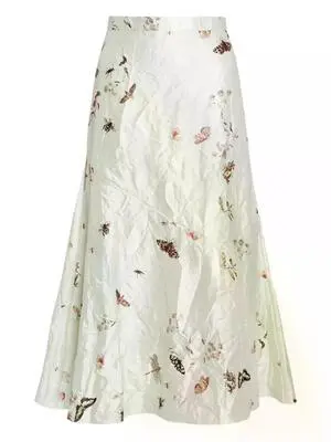 Erdem Printed A-line Midi Skirt - Neutrals