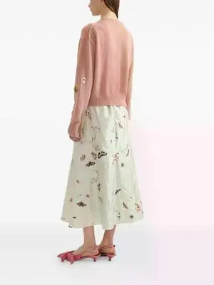 Erdem Printed A-line Midi Skirt - Neutrals