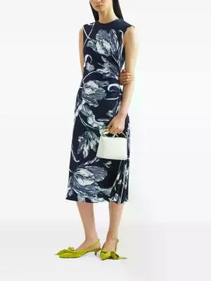 Erdem Floral-print Midi Dress - Blue