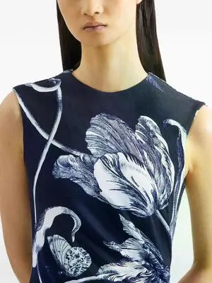 Erdem Floral-print Midi Dress - Blue