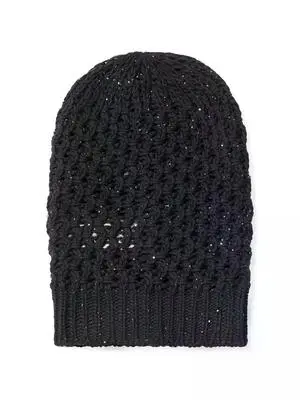 Fabiana Filippi Sequinned Beanie Hat - Black