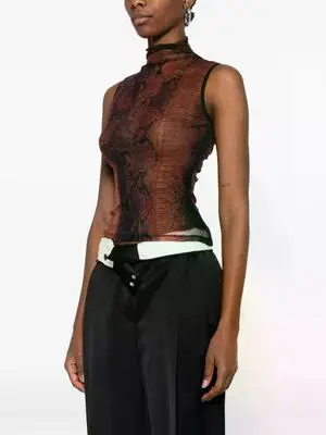 JEAN PAUL GAULTIER Animal-print Top - Brown