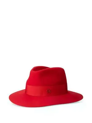 MAISON MICHEL Henrietta Ribbon Detailed Hat - Red