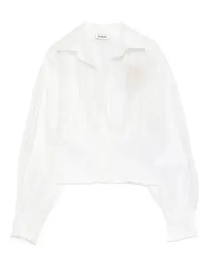 Sandro Smocked Linen Shirt