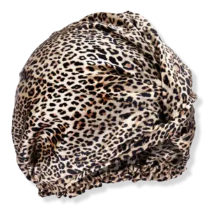 BLISSY Silk Bonnet With Print - Leopard