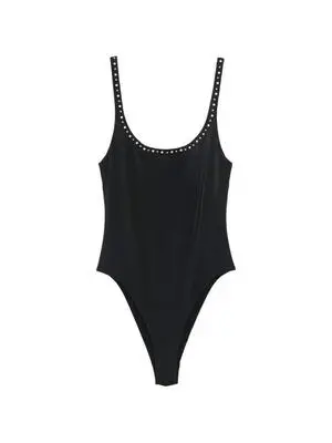 Versace Embellished Swimsuit - Black
