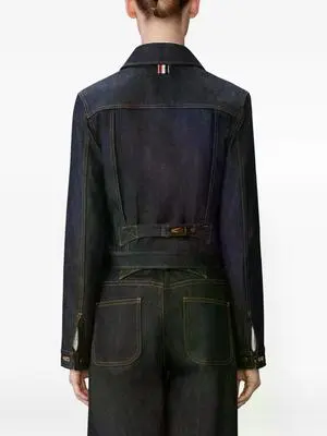 Thom Browne Pointed-collar Denim Jacket - Blue