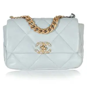 Chanel Light Quilted Lambskin 19 Flap Bag - Blue