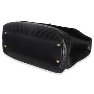 Chanel Chevron Aged Calfskin Coco Top Handle Bag
